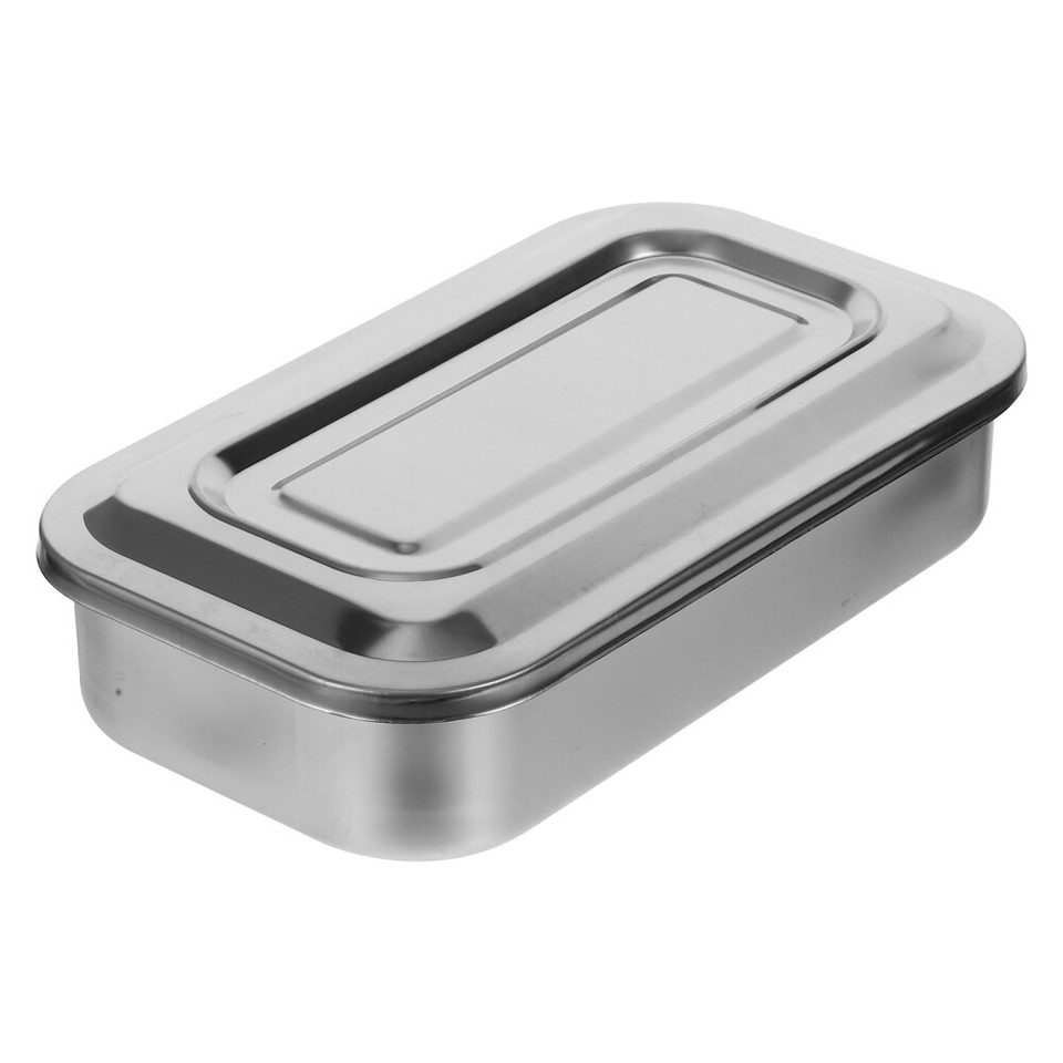 8 Inch Tray Stainless Steel Rectangular Metal with Lid | eBay