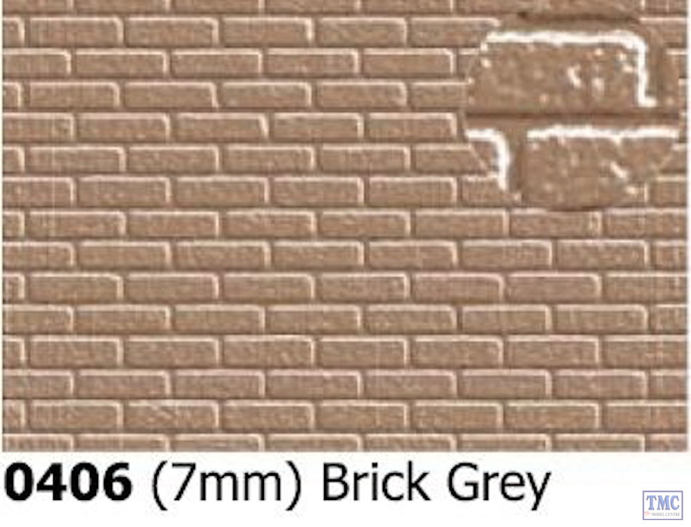 0406 Slaters 7mm Brick Grey 300mm x 174mm Plastikard | eBay UK