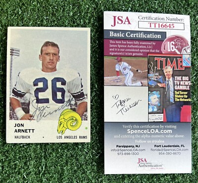 1961 Fleer #100 Autograph JON ARNETT Los Angeles Rams JSA COA AUTO | eBay