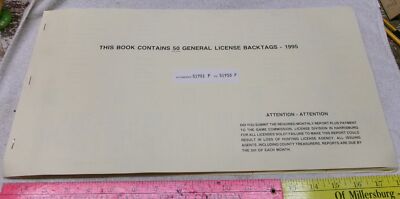 ** PA Game Commission - FULL Book - GENERAL LICENSE Hunting BACKTAGS ...