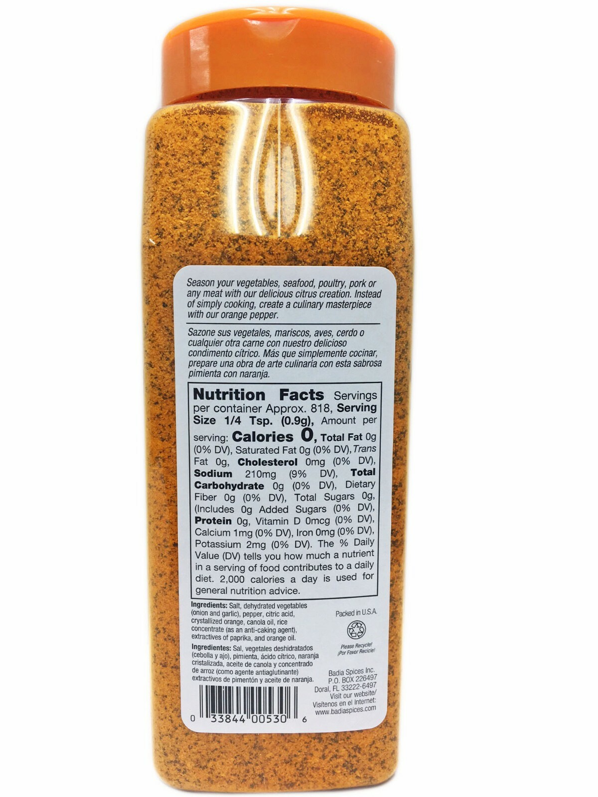 2 PACK Badia Orange Pepper Seasoning/Seafood/Poultry/Meat/Sazon/Naranja ...