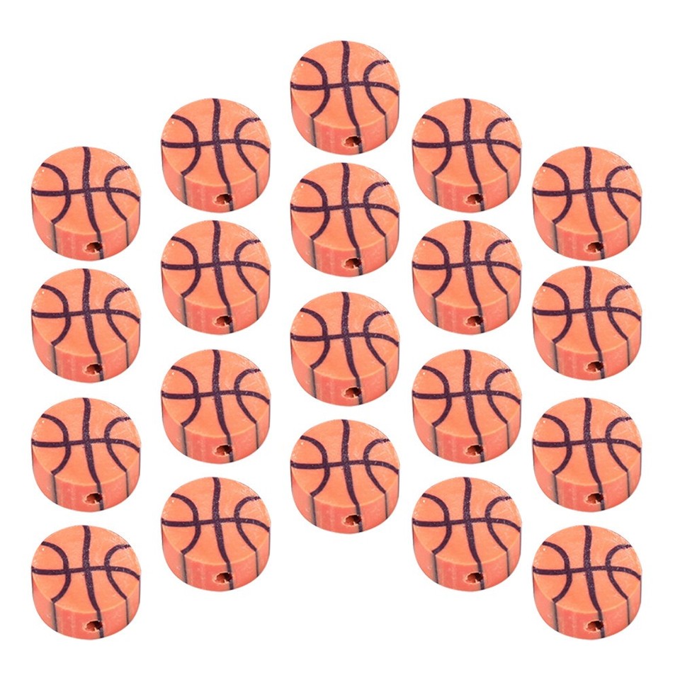 100 Pcs Bracelet Clay Beads Basketball Charms for Jewelry Making | eBay ...