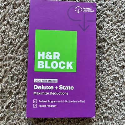 NEW H&R Block Tax Software Deluxe + State 2022 PC/Mac (SAME DAY CODE ...