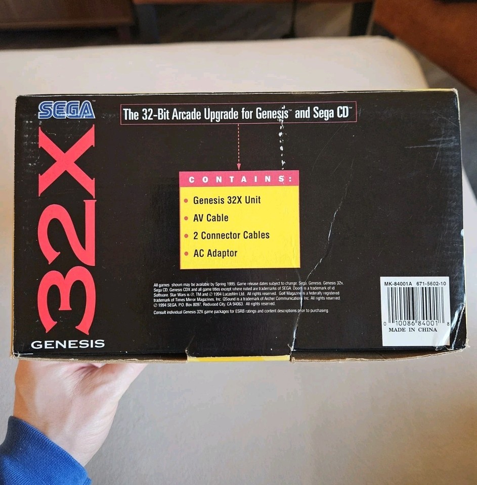 SEGA GENESIS 32X CONSOLE COMPLETE IN BOX GREAT CONDITION TESTED & WORKS ...