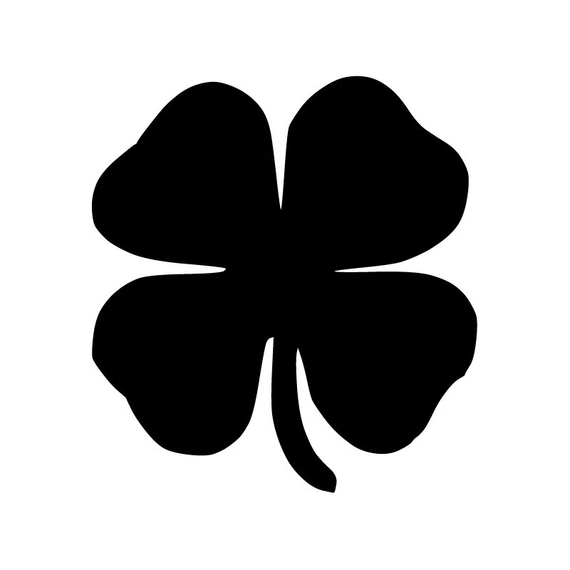 Trébol De 4 Hojas En Blanco Y Negro