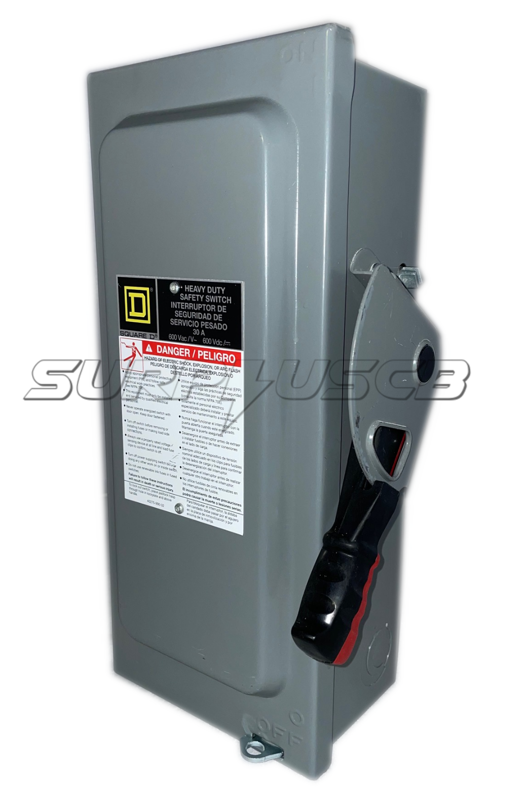 Square D HU361 Heavy Duty Non-Fusible Safety Switch, 30A, 600Vac, 3 ...