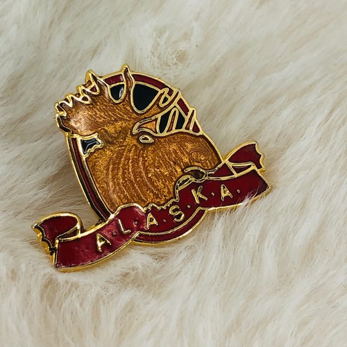 Alaska Souvenir Enamel Lapel Pin w/ Alaskan Moose | eBay