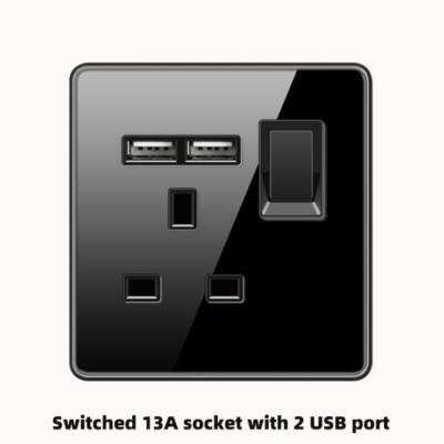 Modern Tempered Glass Light Switches & Sockets Electrical fluorescent ...