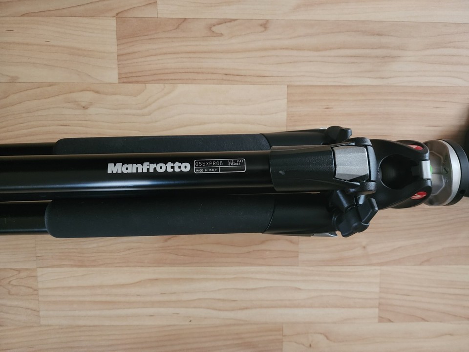 Manfrotto 055XPROB Tripod with 322RC2 Head Joystick Grip Ball Head | eBay