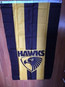 AFL HAWTHORN HAWKS SUPPORTER WALL FLAG BRAND NEW | eBay