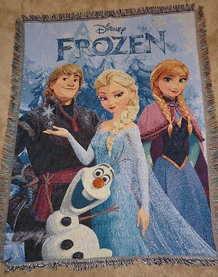 Disney FROZEN Anna Elsa Olaf Kristoff Woven Tapestry Blanket Throw 48 ...