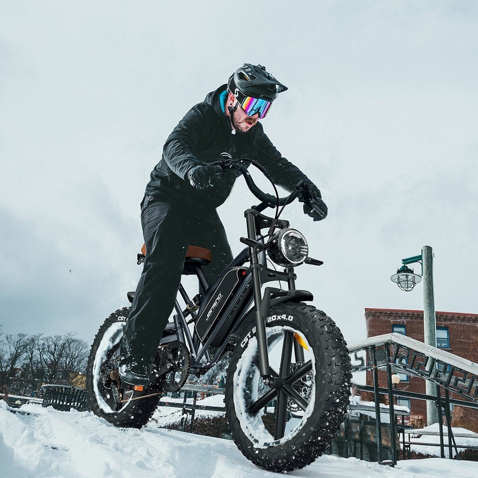 Jansno 750W Electric Bike 14AH Mountain Bike 20" Fat Tire E-bike ...