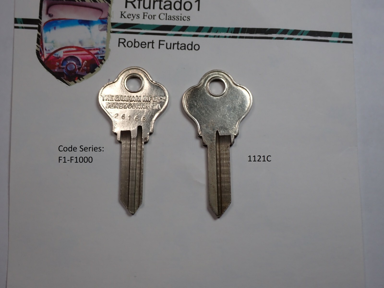 Key Blank for Vintage Ford Model A door/lid with Crown Locks 1930-31 ...