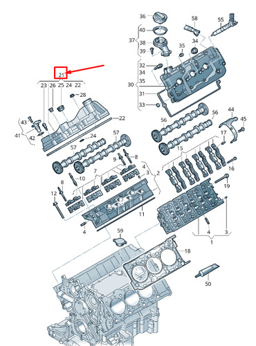 NEW AUDI A4 B9 ENGINE CYLINDER HEAD COVER 059103470CS ORIGINAL NO DUTY ...