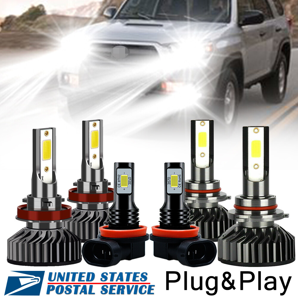 6Pcs H11+9005+H11 LED Headlight Fog Light Bulbs Kit For Toyota 4Runner ...