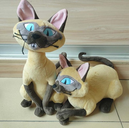 Disney Store Si & Am Plush Siamese Cats Set Lady & The Tramp Stuffed ...