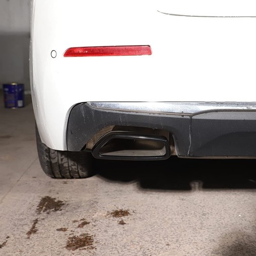 Gloss Black Stainless Exhaust Tip Outputs Cover Fits 17-23 G30 G32 540i ...