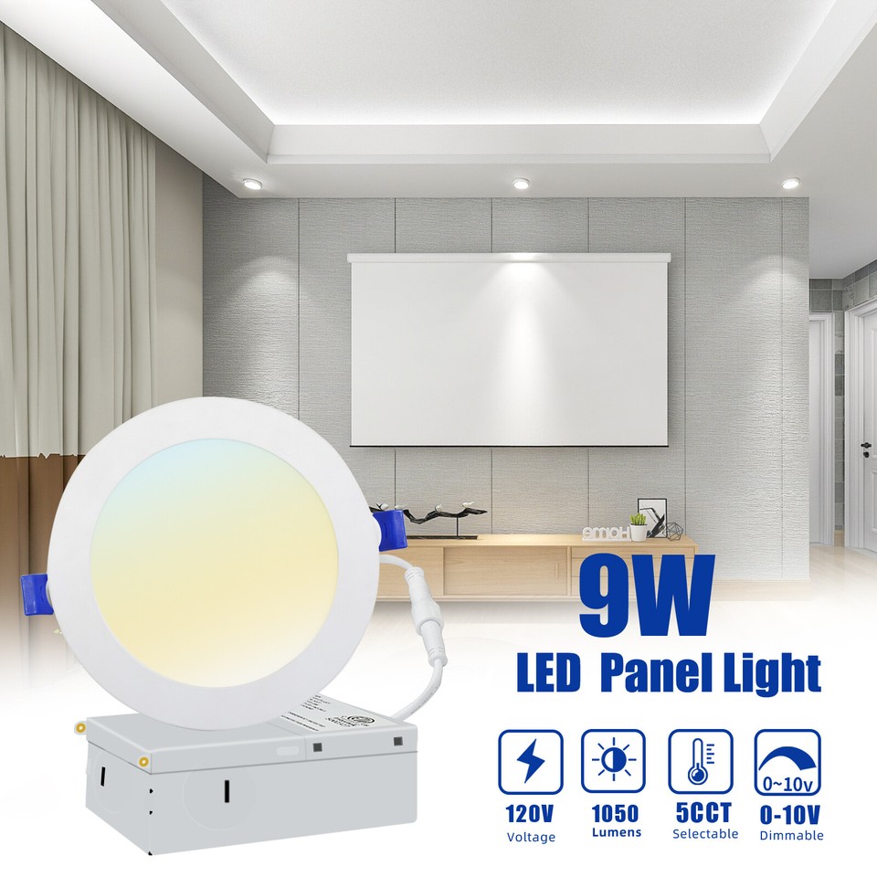 4" INCH WHITE ROUND SLIM LED RECESSED LIGHTING - 9 WATTS - 800 LUMENS ...