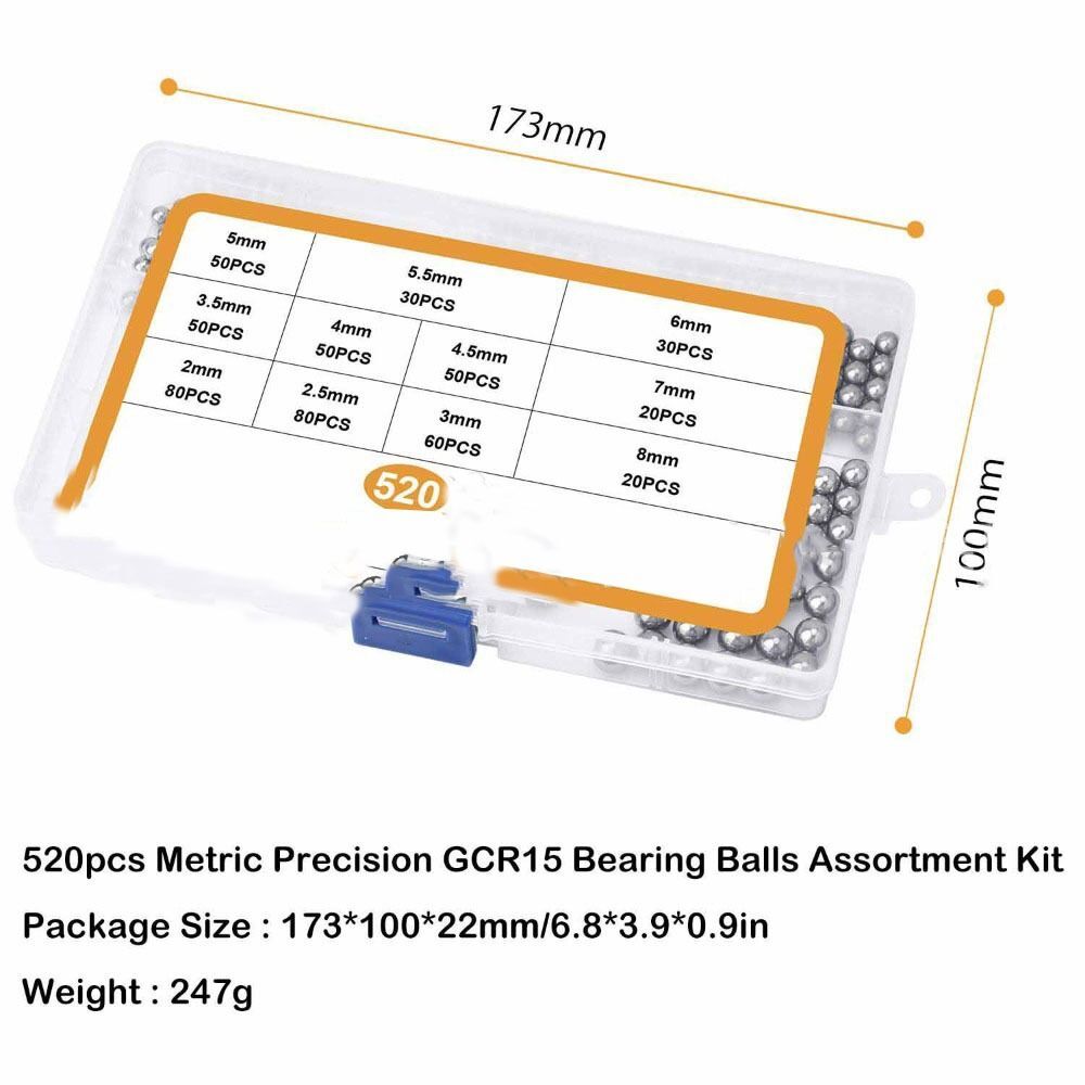 520Pcs 304 Stainless Bearing Ball Assortment Kit Motors | eBay