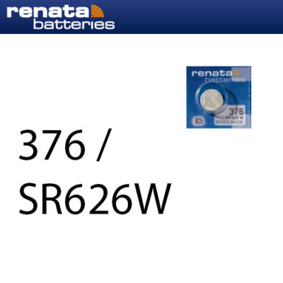 1 x Renata 376 Uhrenbatterien 1,55 V SR626W SR66 AG4 LR626 27mAh ...