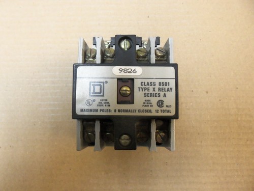 Square D Industrial Control Class 8501 Type X Relay Series A 120v 60Hz ...