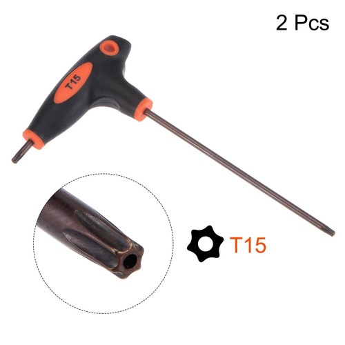 T15 Anti Tamper Proof Torx Key T-Handle Dual End Wrench, S2 Steel 2 Pcs ...