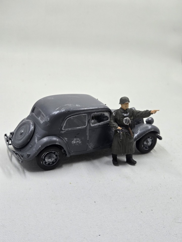 1/35 WWII German Staff Car + Officer Figure — Painted & Weathered ...