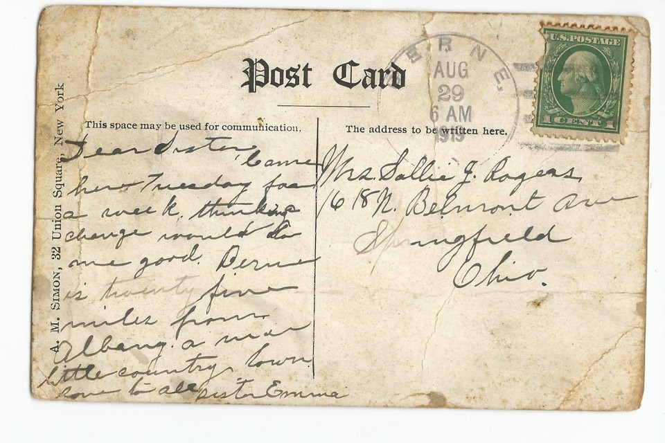 Postcard: Fox Creek, Berne, NY (New York) in the Helderbergs; postmark ...