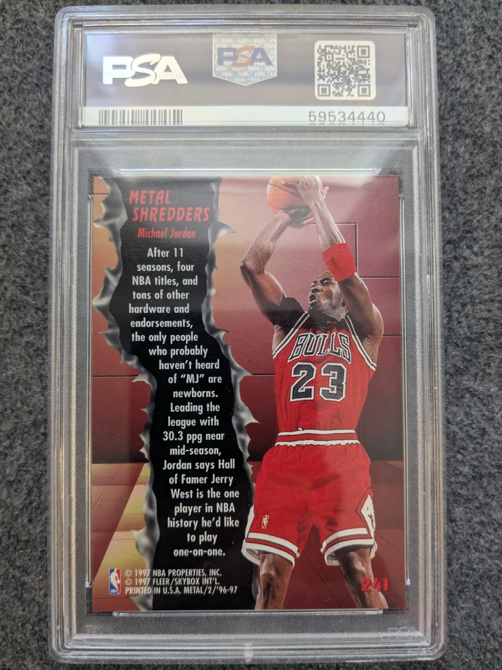 1996-97 FLEER METAL MICHAEL JORDAN METAL SHREDDERS#241 PSA 10 GEM MINT ...