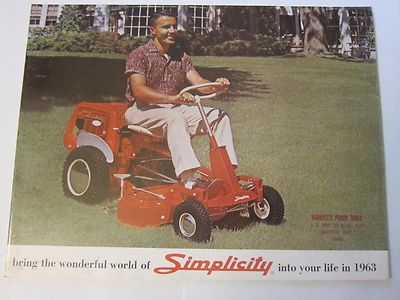 1963 Simplicity Color Brochure Catalog 725 Tractor Wonder Boy Sno-Away ...