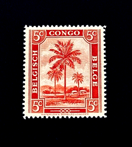BELGIAN CONGO Stamp - 1942 Oil Palm Tree - Bilingual Priority Mint OG ...