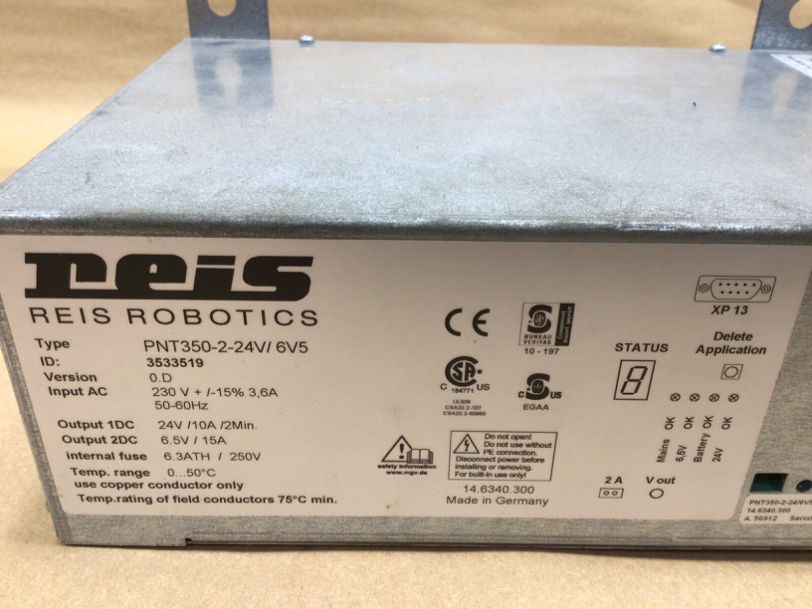 Reis 3533519 PNT350-2-24V/6V5 Robotics Safety Controller #4019D73PR5IAC ...