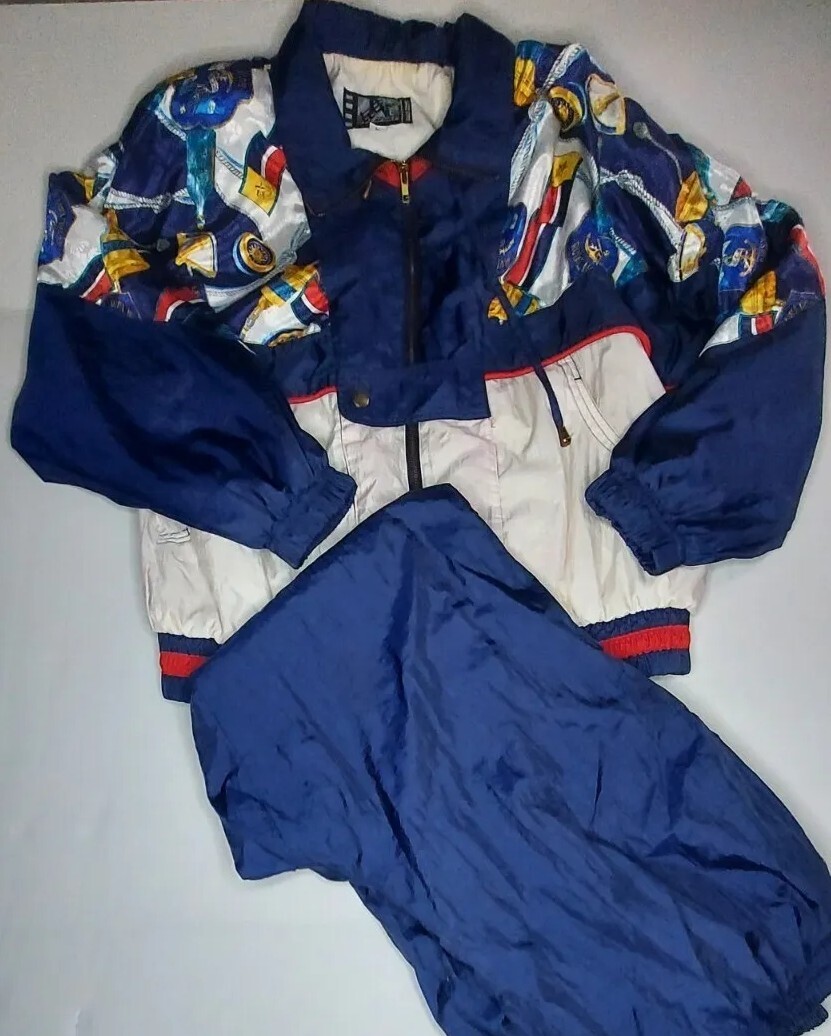 Vintage Nautical River Edge Windbreaker Jacket Lined … - Gem