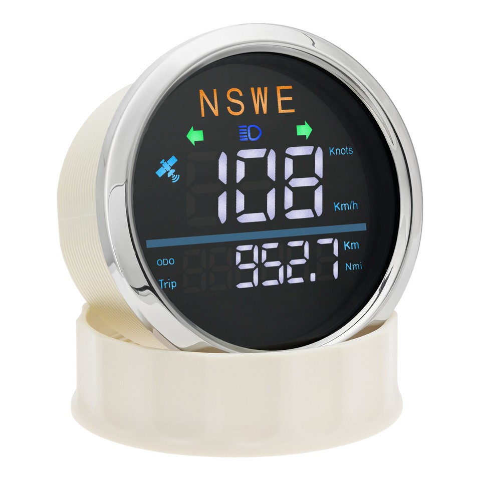 85mm LCD Digital GPS Speedometer Knots Km/H With Turning light For Boat ...