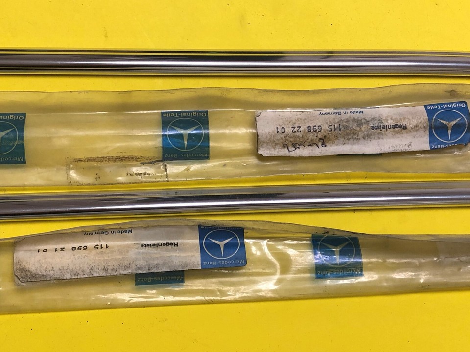 Mercedes W114 W115 Roof Rain Rail Gutter Moulding trim Set Genuine NOS ...