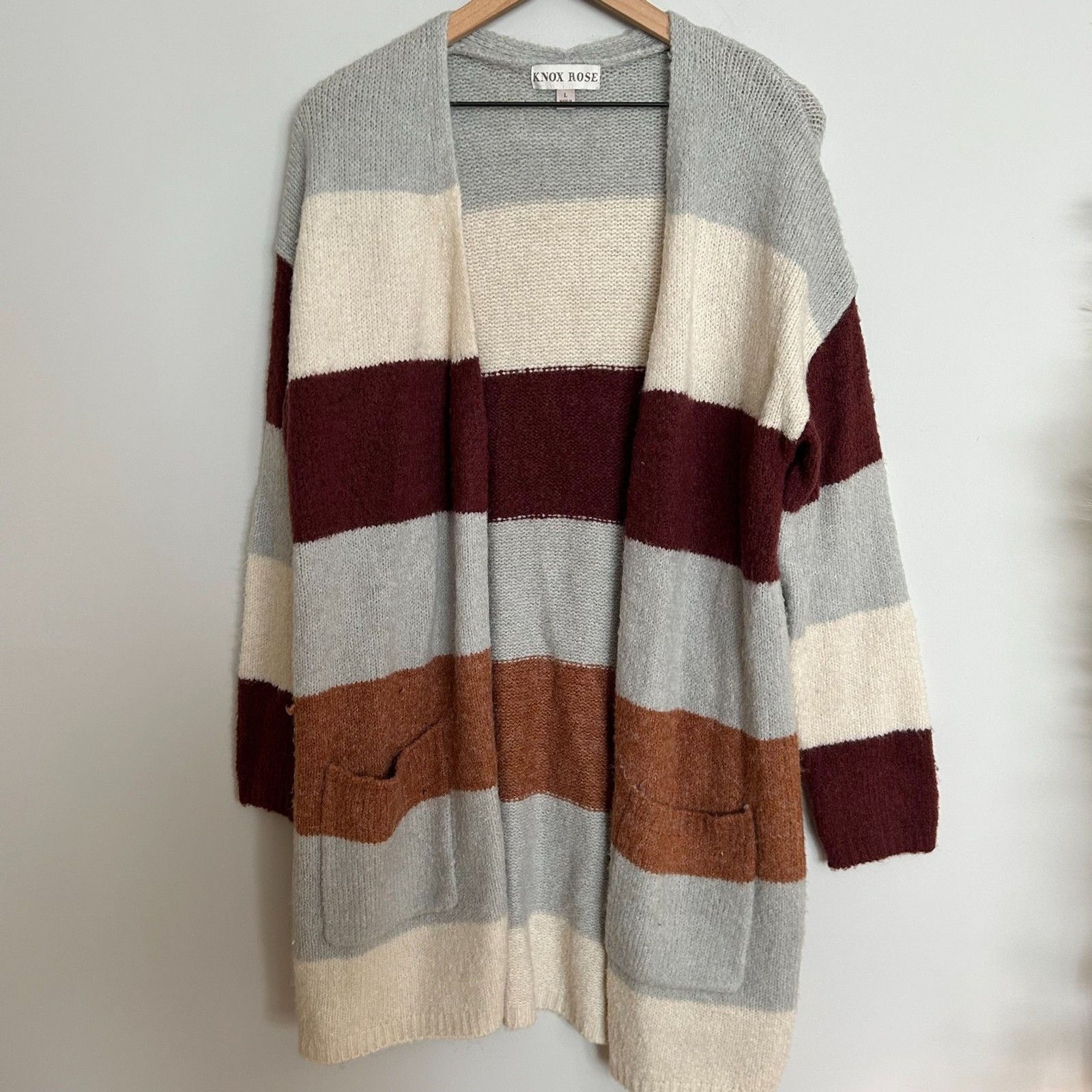 Knox Rose Striped Colorblock Duster Cardigan - Gem