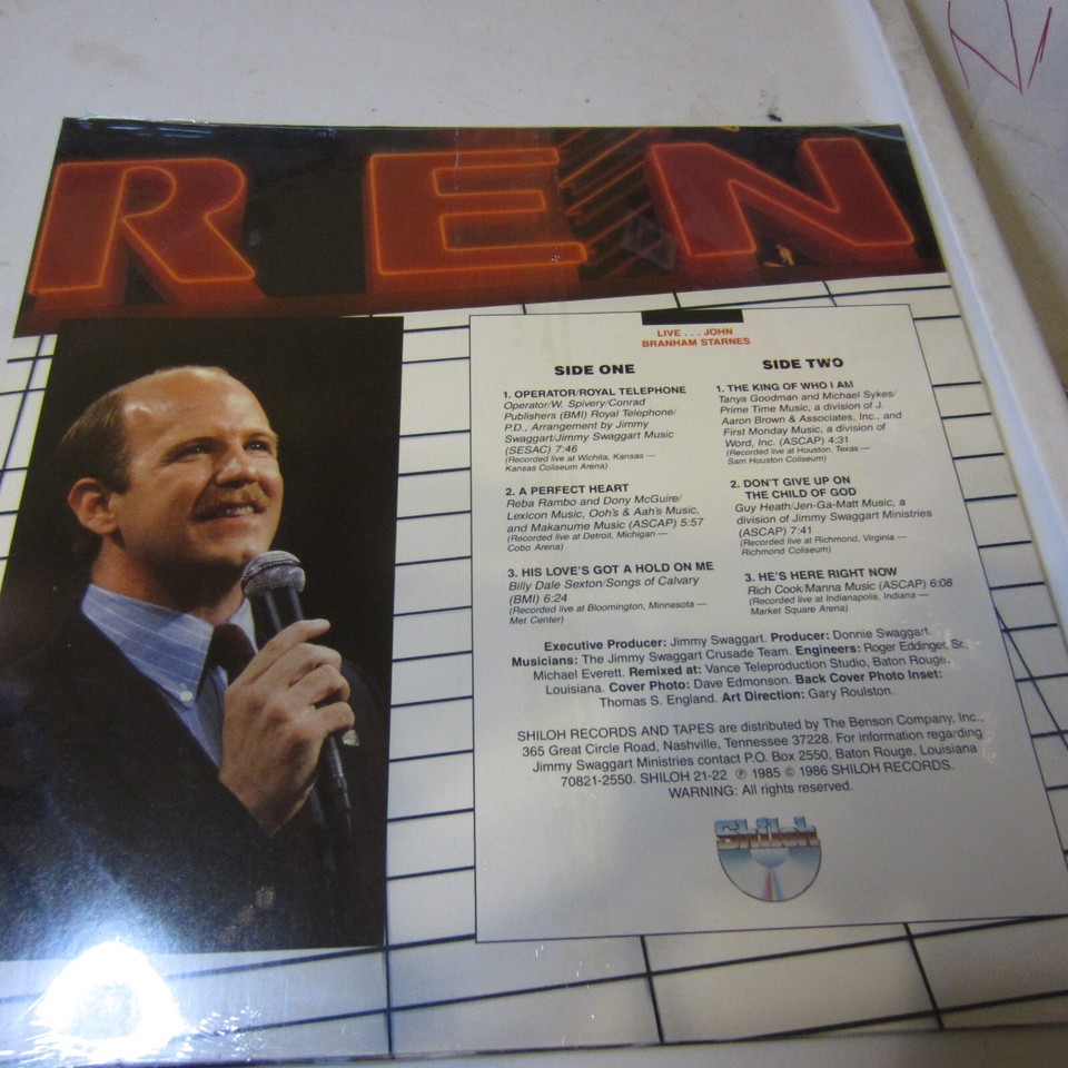 John Starnes “Live... John Branham Starnes” OOP LP Sealed Brand New Jim ...