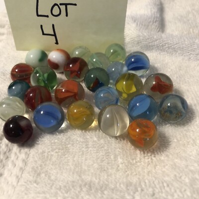 25 vintage Marble King Cats Eye Marbles X style Glass Old lot #4 | eBay
