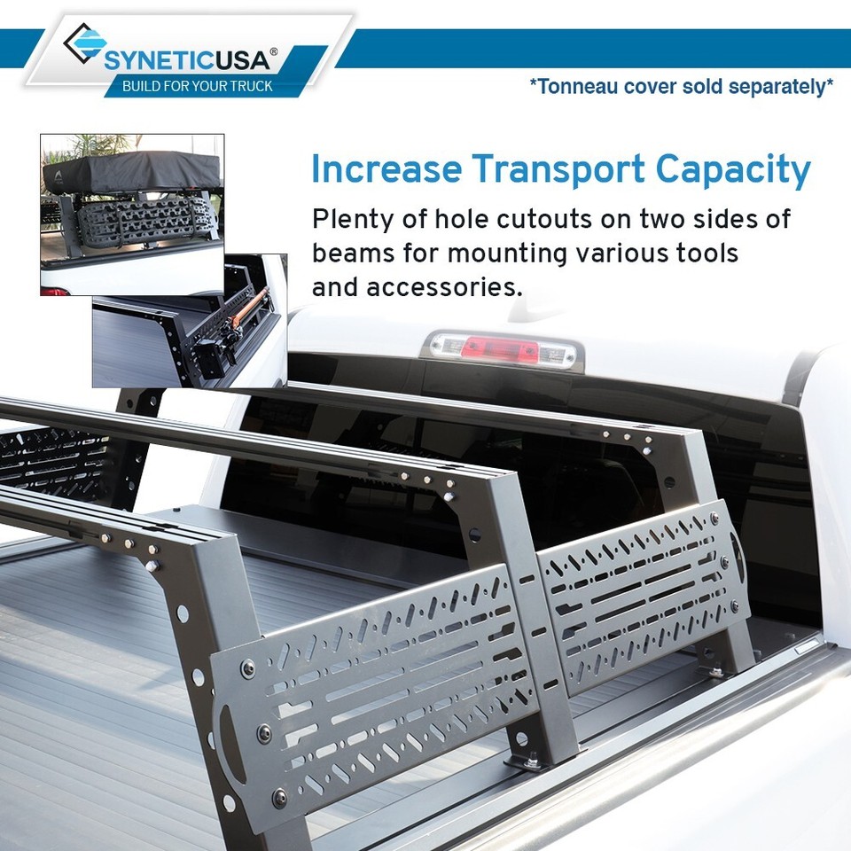 Syneticusa Length Adjustable Mid Height Truck Bed Rack System ...