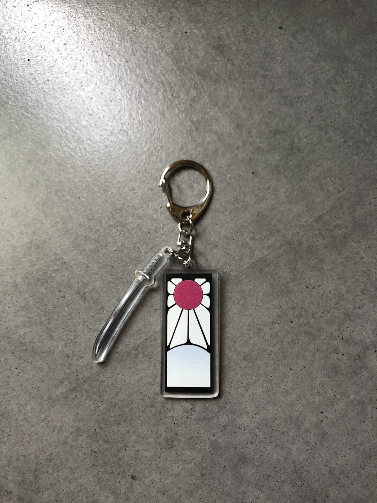 Demon Slayer Hanafuda Earing W/Sword~KEYCHAIN Clear Acrylic~Tanjiro ...