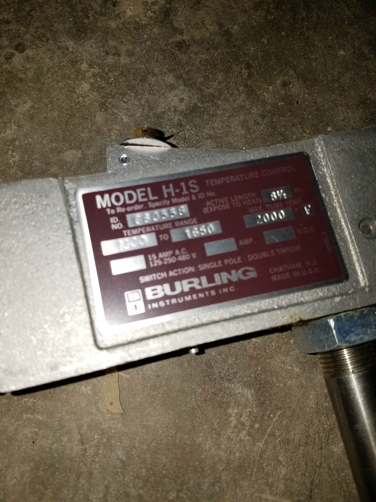 BURLING INSTRUMENT TEMPERATURE CONTROL MODEL H-1S | eBay