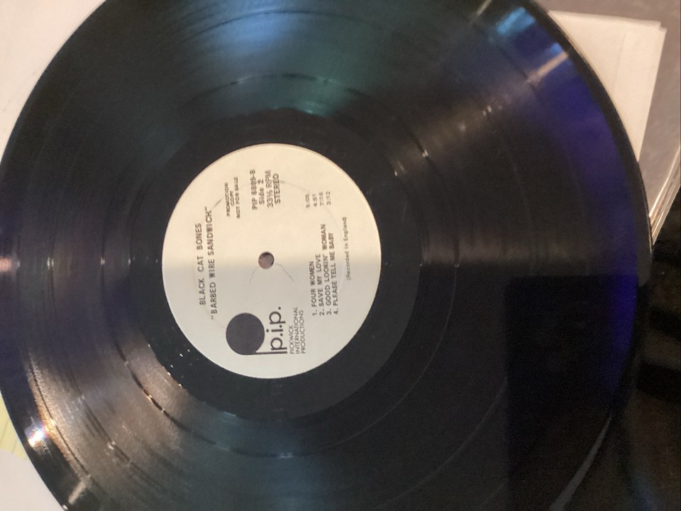 1971 ROCK LP BLACK CAT BONES BARBED WIRE SANDWICH PIP promo white lable ...