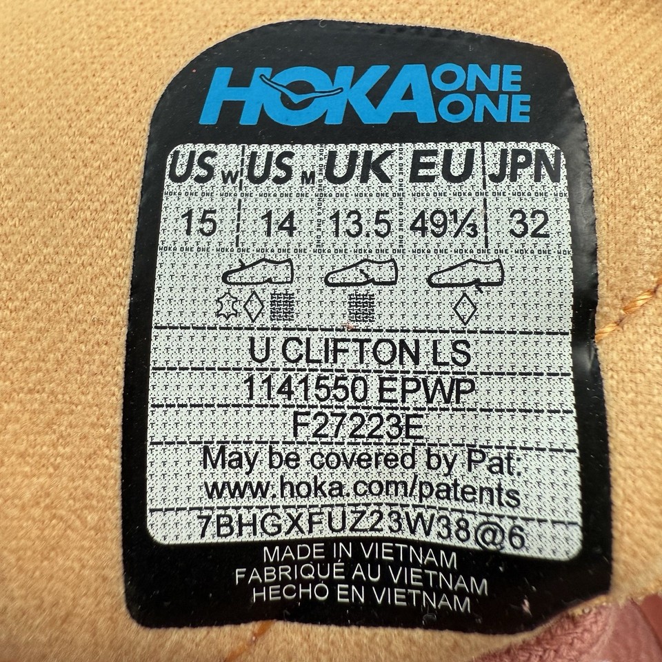 Hoka One One Clifton LS 1141550 EPWP Earth Peach Sneakers Men 14 Women ...