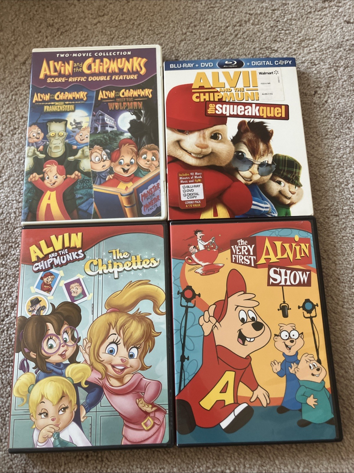 Alvin and the Chipmunks DVD Lot Of 4 Very First Alvin Show Squeakquel ...