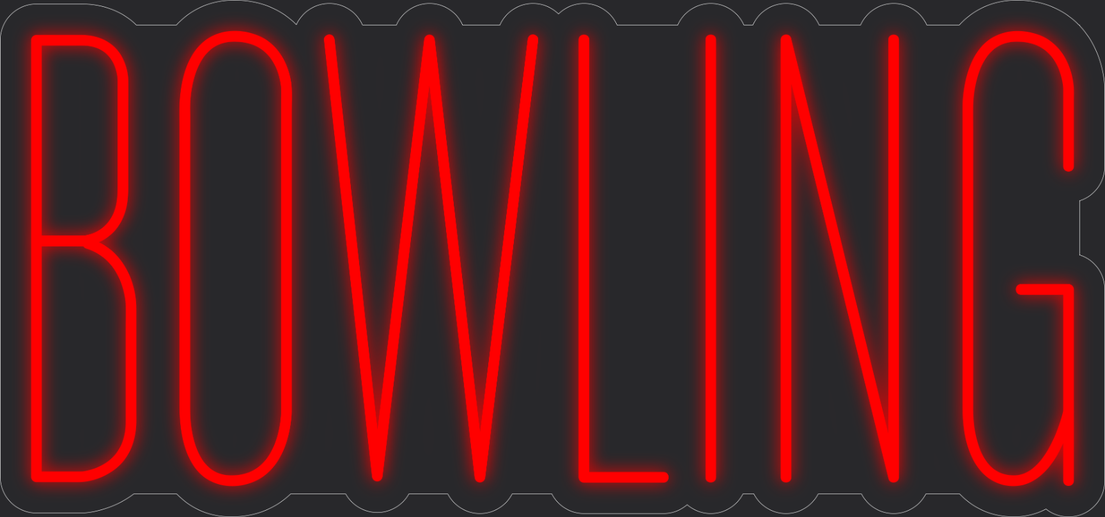 Bowling Red 36x17 inches Neon LED Sign Decor Wall Lights Brighten Up ...