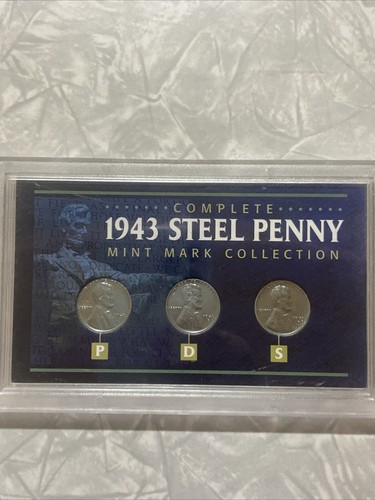 Complete 1943 Steel Penny Mint Mark Collection 3 pc Collectible Coin ...