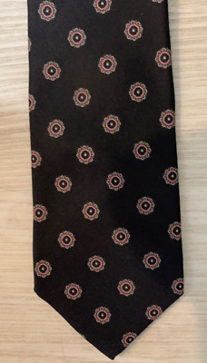 100% Silk Men's Classic Navy Tie Handmade in Italy- Subtle Paisley ...