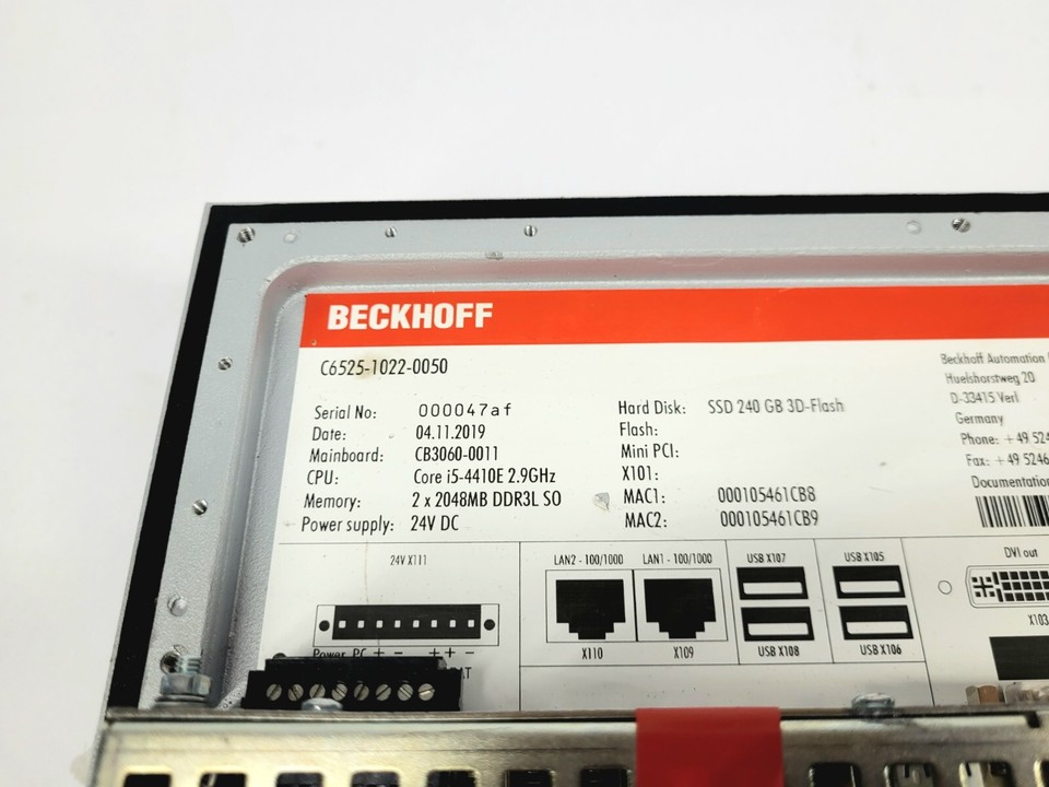 Beckhoff C6525-1022-0050 Komputer przemysłowy | eBay