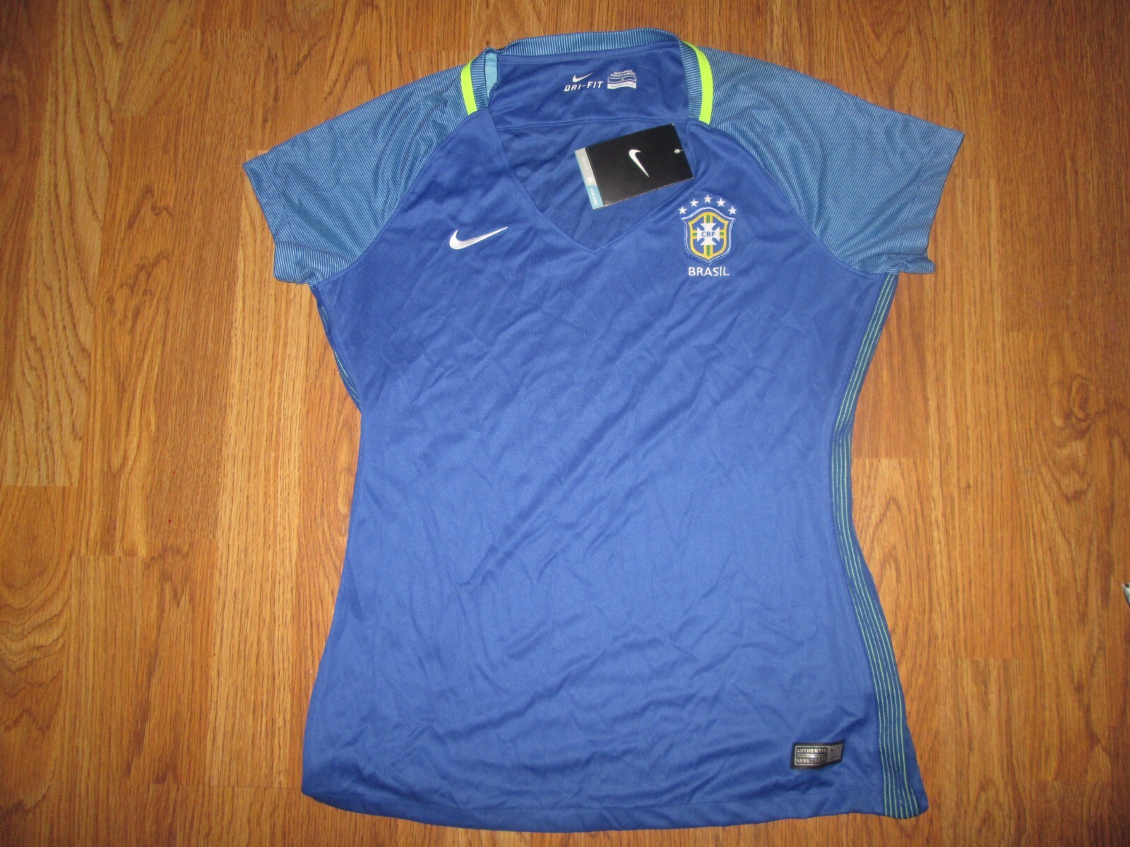 NIKE DRI FIT BRASIL CBF Brazilian Football Confederation soccer jersey ...