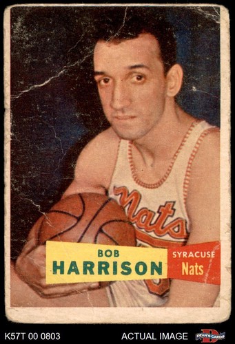 1957 Topps #63 Bob Harrison Nationals-BSKB Michigan AUTHENTIC | eBay